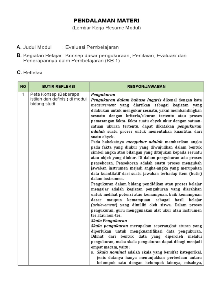 LK - Resume KB1 Evaluasi Pemb-Zuhri | PDF | Karier & Perkembangan | Sains & Matematika