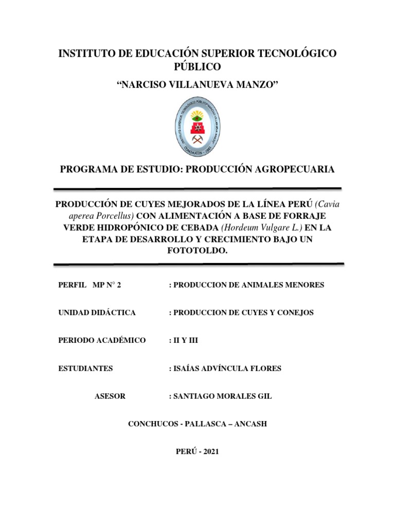 Proyecto Pract Modular II Isaias. | PDF | Agricultura | Amamantamiento