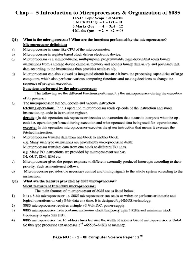 CS Paper 2 Notes Modify 2020 | PDF | Central Processing Unit ...