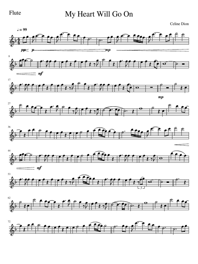 My Heart Will Go On - Titanic - Flute Score | PDF