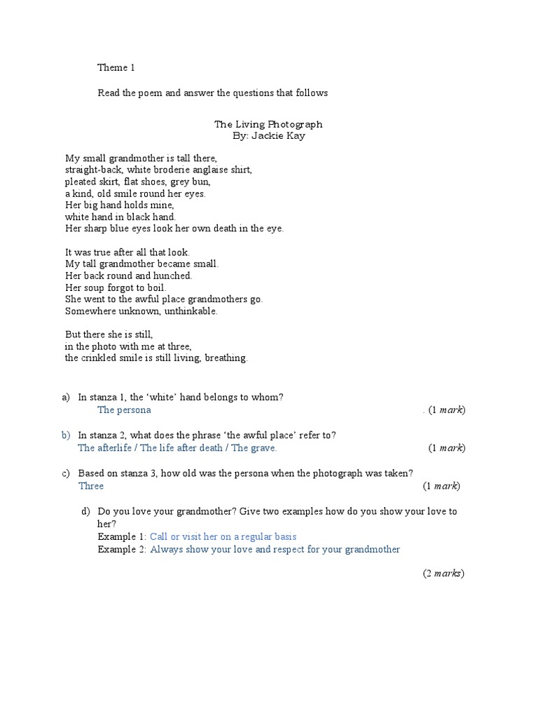 Poem Form 4 Exercise | PDF | Military | Unrest