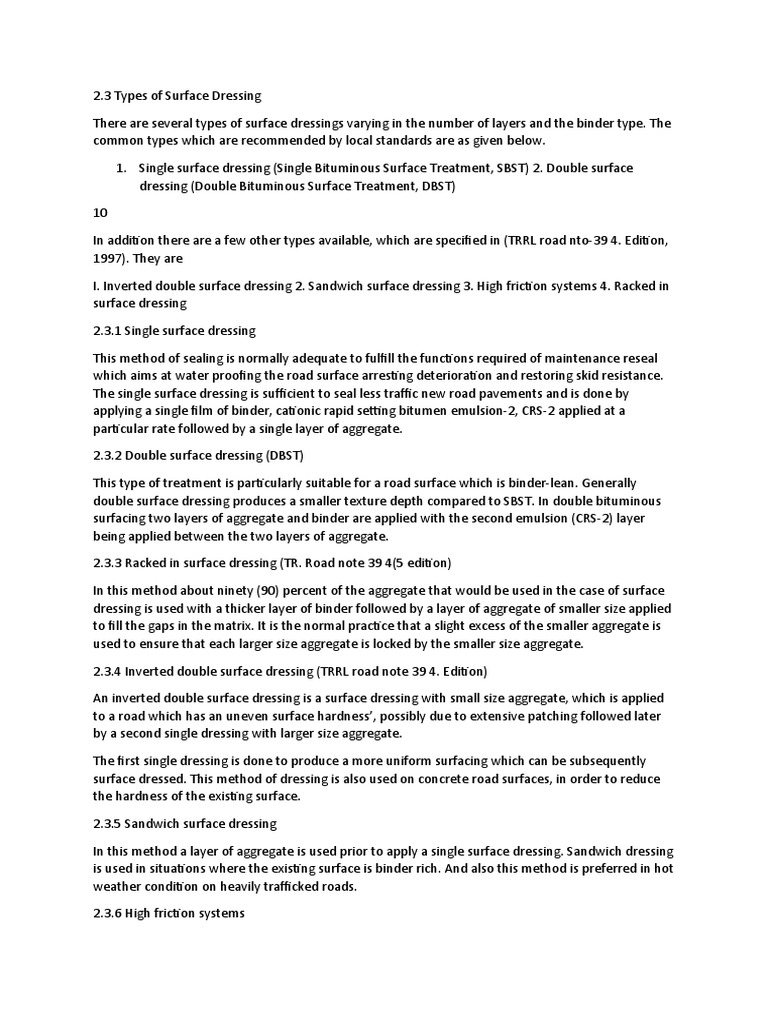 Surface Dressing . Unedited | PDF | Road Surface | Road
