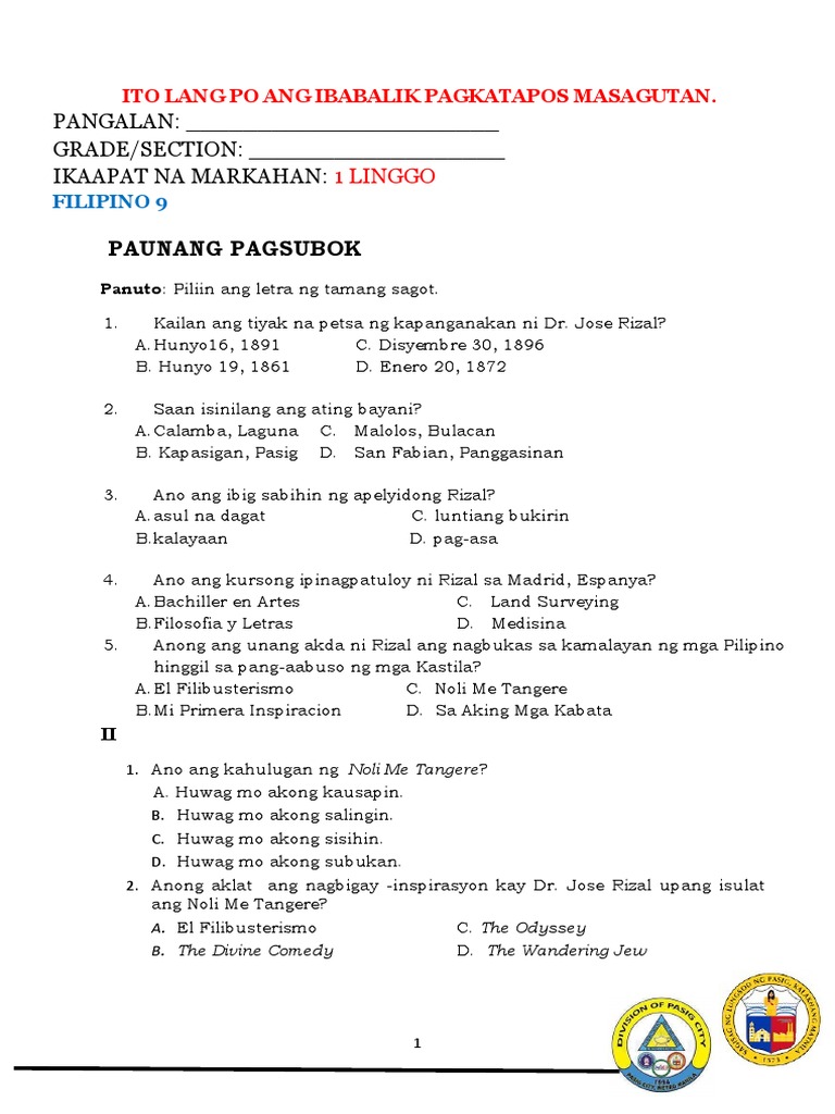 Fil9-Q4-M1 SGT | PDF