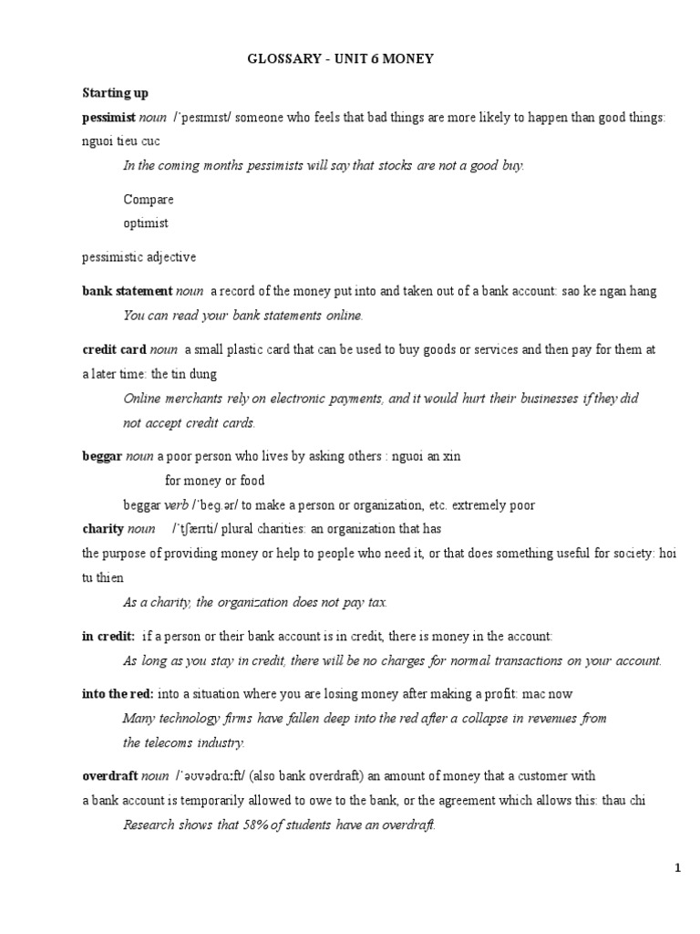 Unit 6 Money | PDF | Stocks | Stock Market