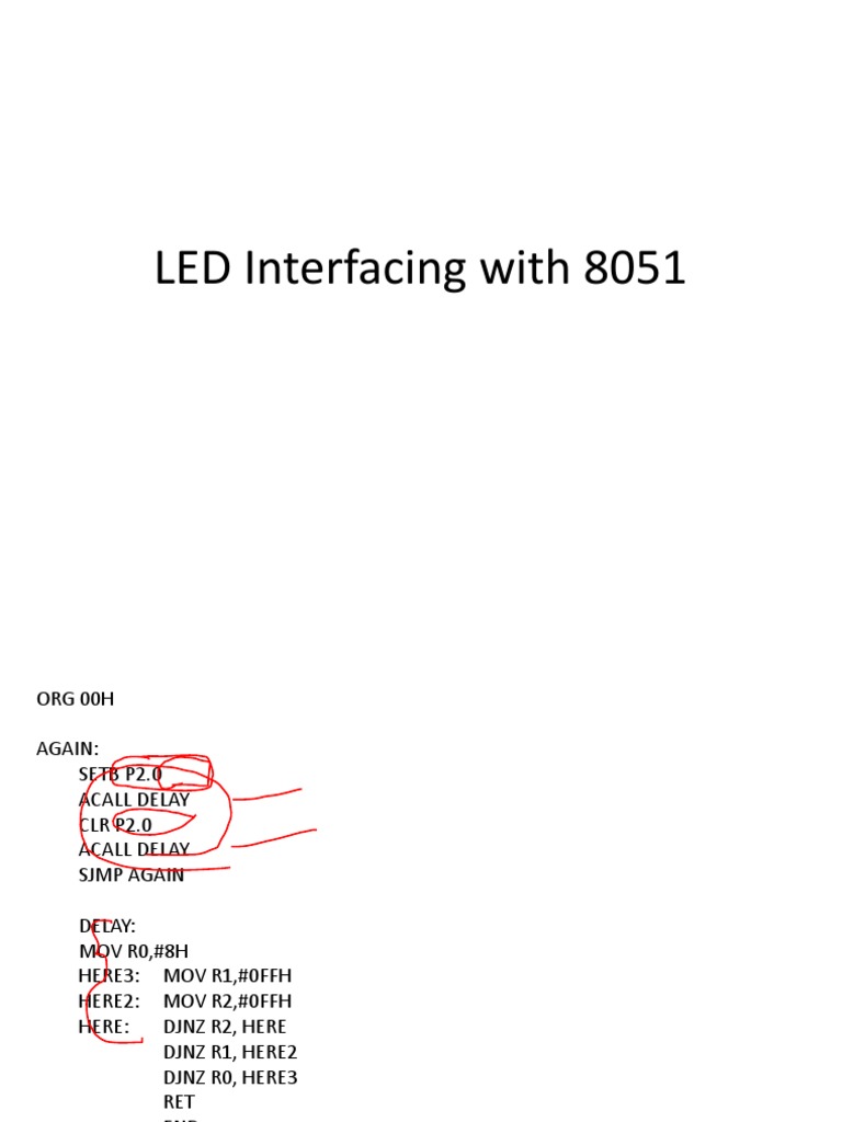 LED Interfacing With 8051 | PDF