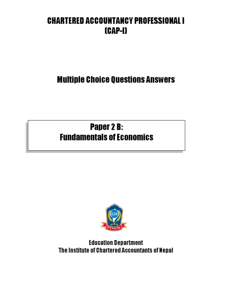 CAP I - Paper 2B - MCQ | PDF | Demand | Price Elasticity Of Demand