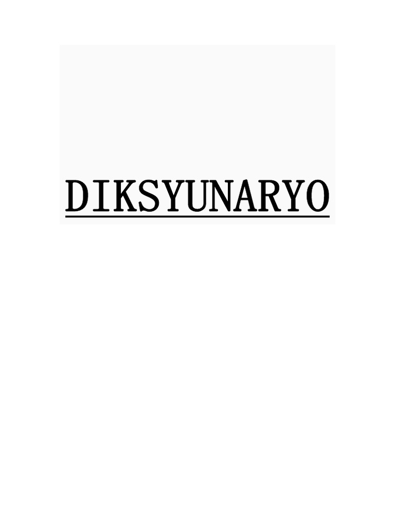 DIKSYUNARYO | PDF