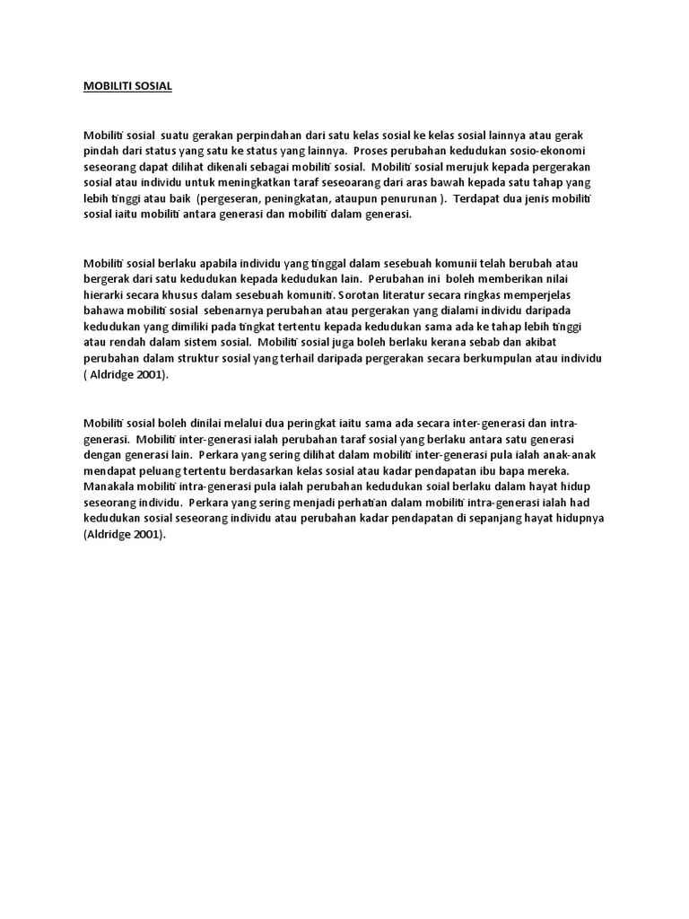 Mobiliti Sosial | PDF