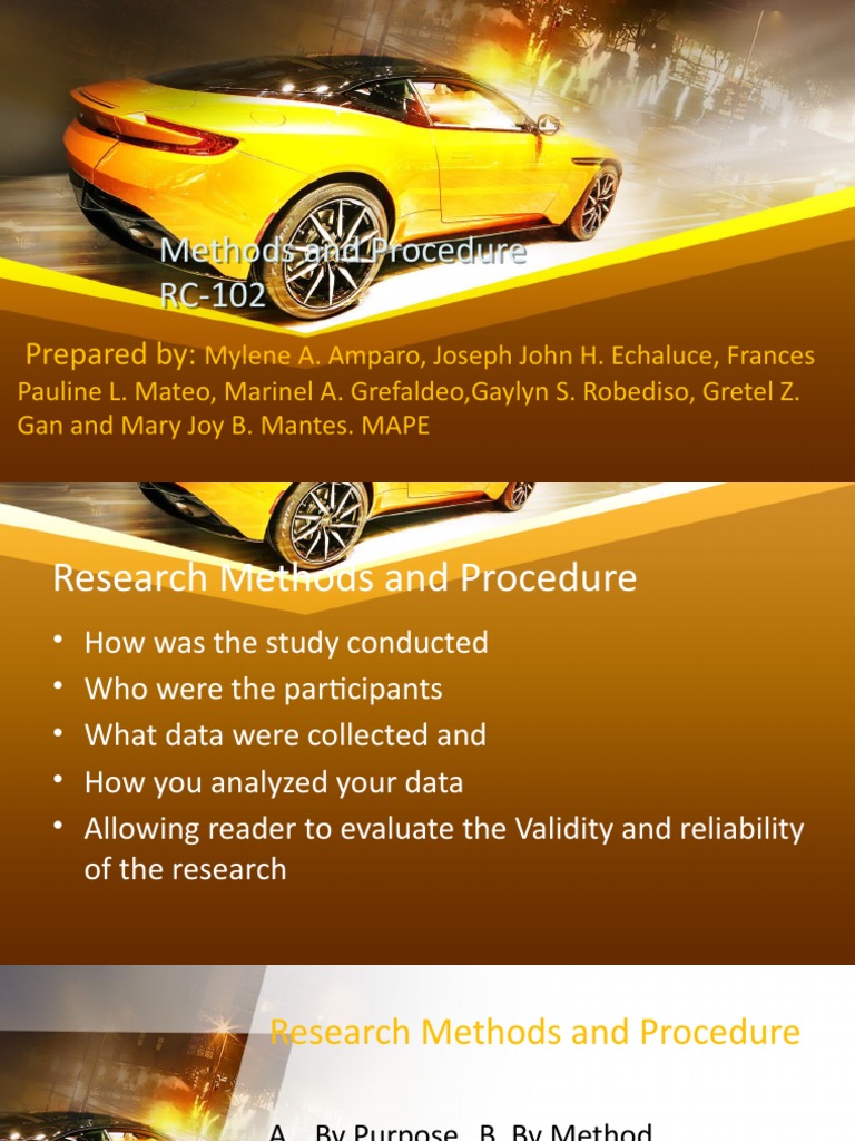 Methods and Procedure RC-102 | PDF | Experiment | Validity (Statistics)