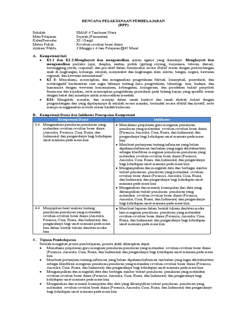 RPP 4 | PDF | Sains & Matematika