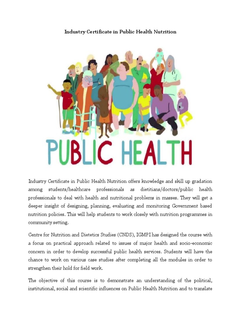 Public Health Nutrition Course | PDF | Dietitian | Educational Technology