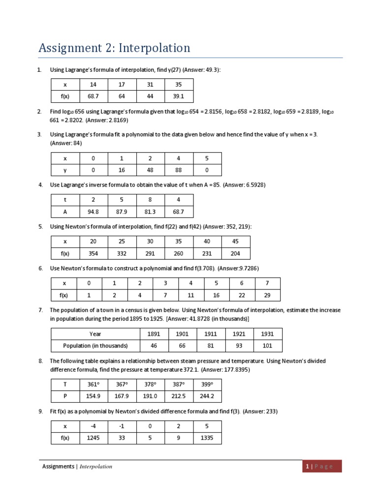 2 Interpolation A | PDF | Interpolation | Algebra