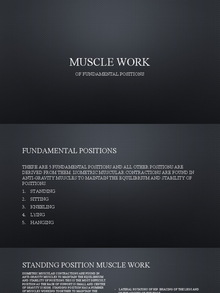 Muscle Work of Fundamental Movements | PDF