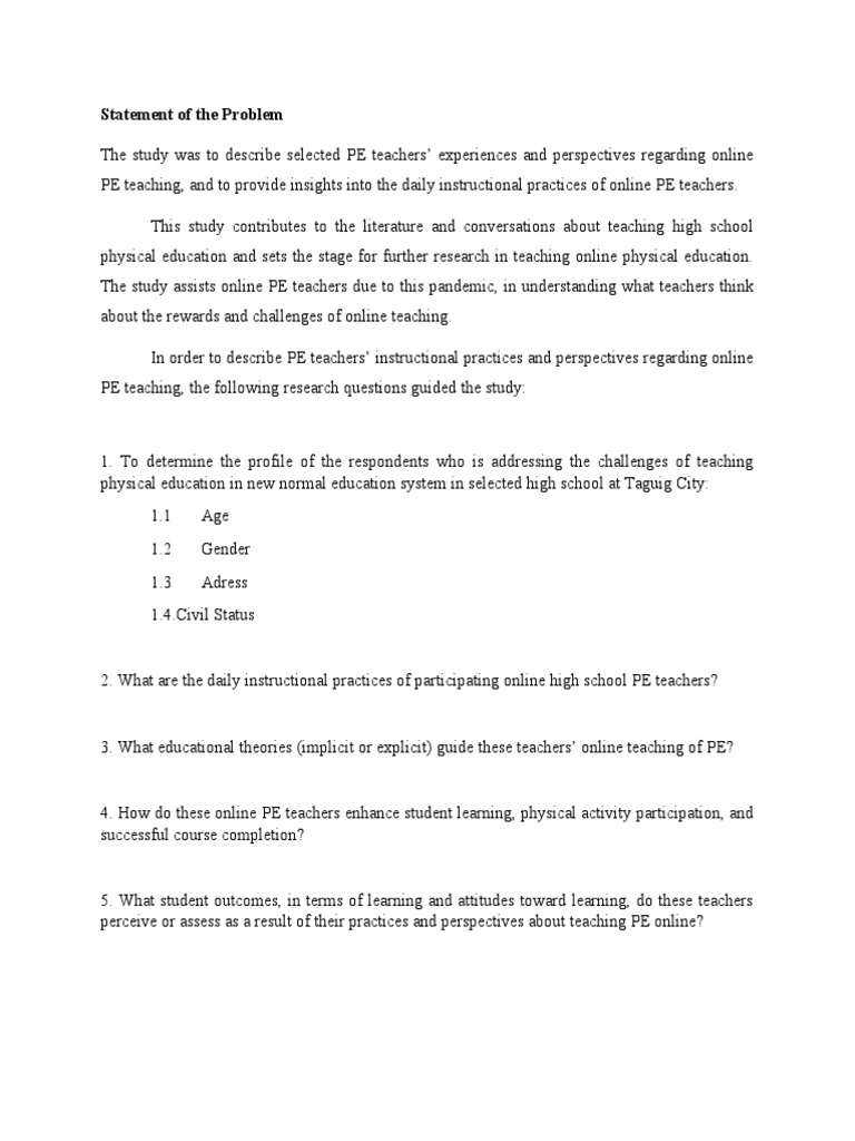 Statement of The Prob | PDF