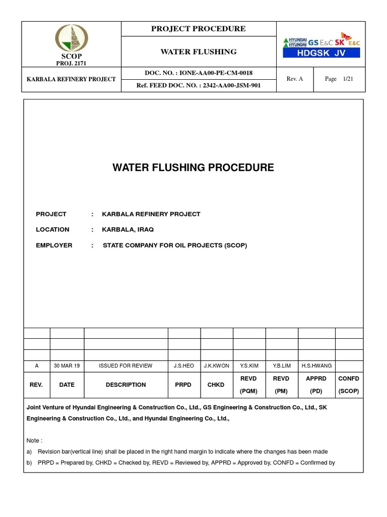 Water Flushing Procedure - Rev A | PDF | Valve | Pump