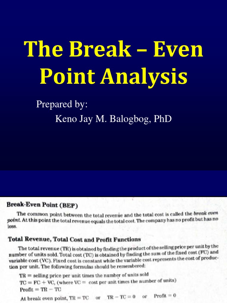 The Break - Even Point Analysis | PDF