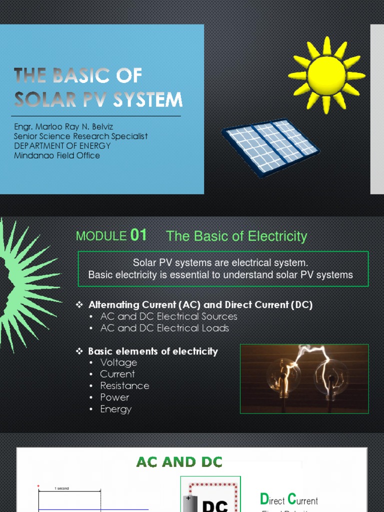 Basics of Solar PV System - Components - Proper Sizing | PDF | Power ...