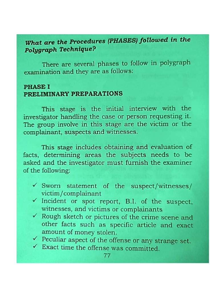 Phases of Polygraph Examination | PDF