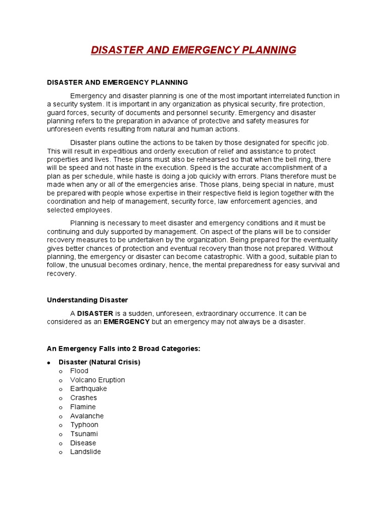 Effective Disaster Planning Strategies | PDF | Emergency Management ...
