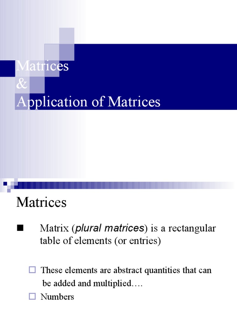 Matrices & Application of Matrices | PDF | Cryptography | Matrix ...