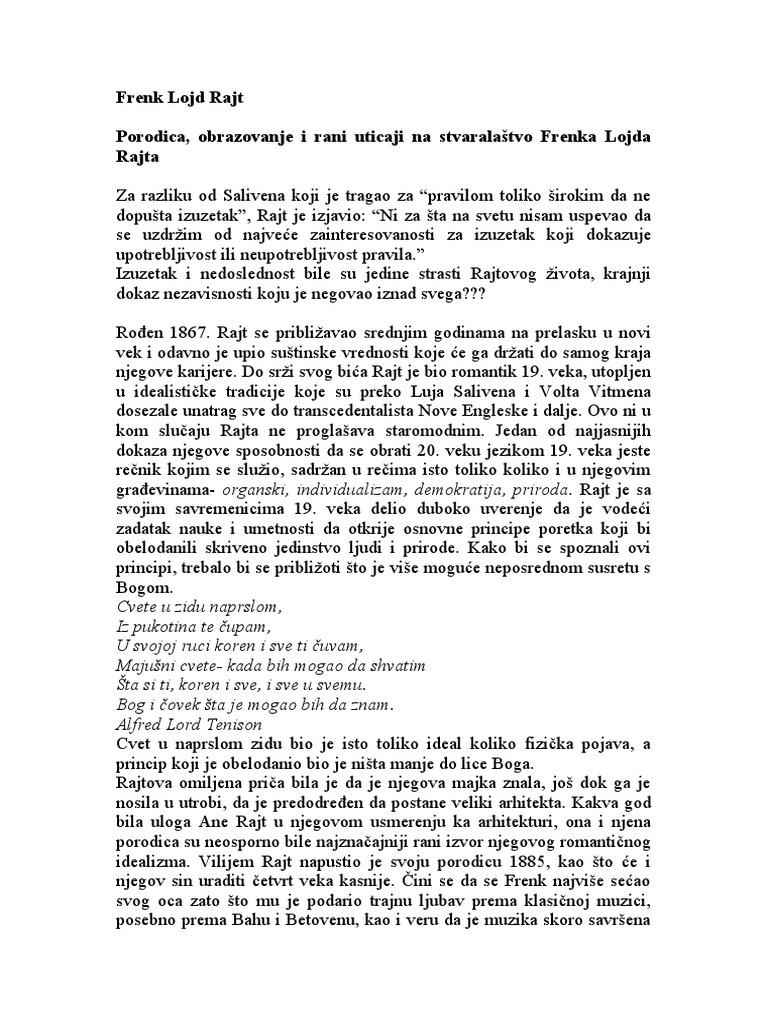 Frenk Lojd Rajt | PDF