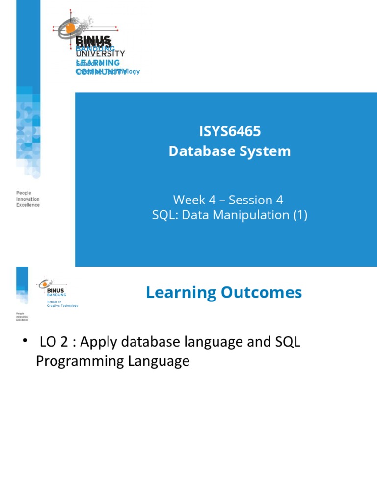 4 - SQL - Data Manipulation | Download Free PDF | Sql | Data Management ...