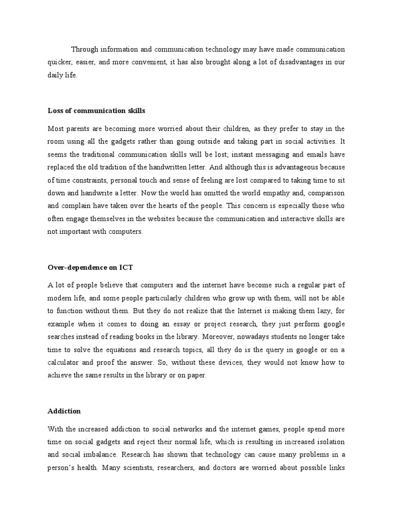 Disadvantages of Ict | PDF | Educational Technology | Internet