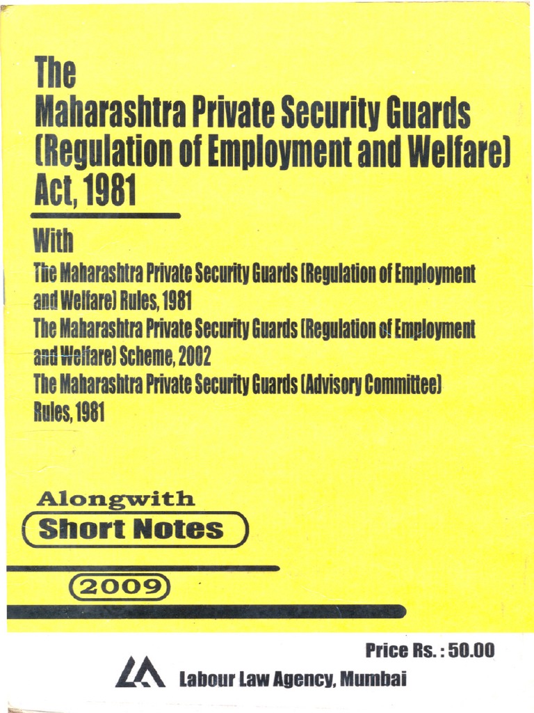 Maharashtra Private Security Guards (Regulations of Employemnt ...