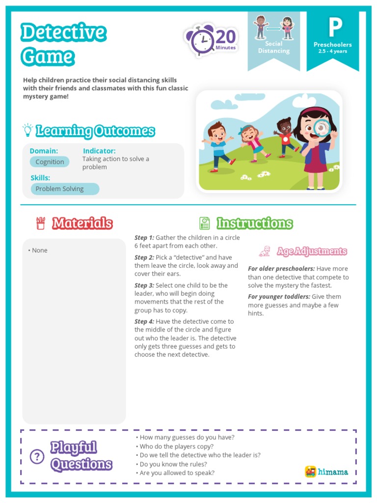 Detective Game Printable | PDF | Applied Psychology | Learning