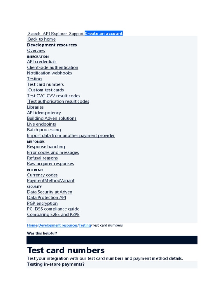 Test Card Credit | PDF | Debit Card | Visa Inc.