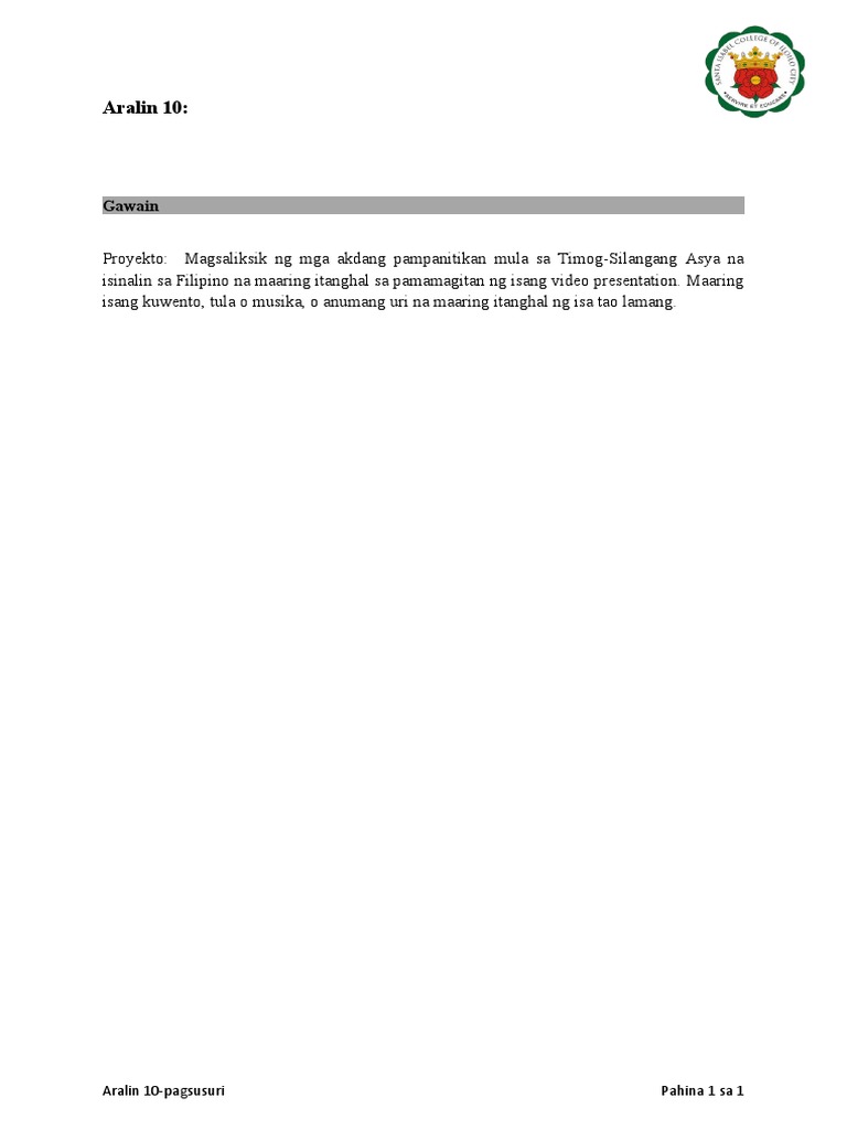 Filipino 9 Module 1 A10 Pagsusuri | PDF Filipino 9 Module 1 A10 Pagsusuri | PDF