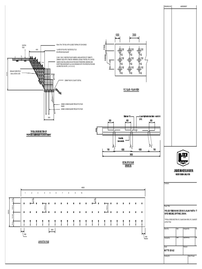 R.C Slab - Plan View: Typical Cross Section of Proposed Embankment ...