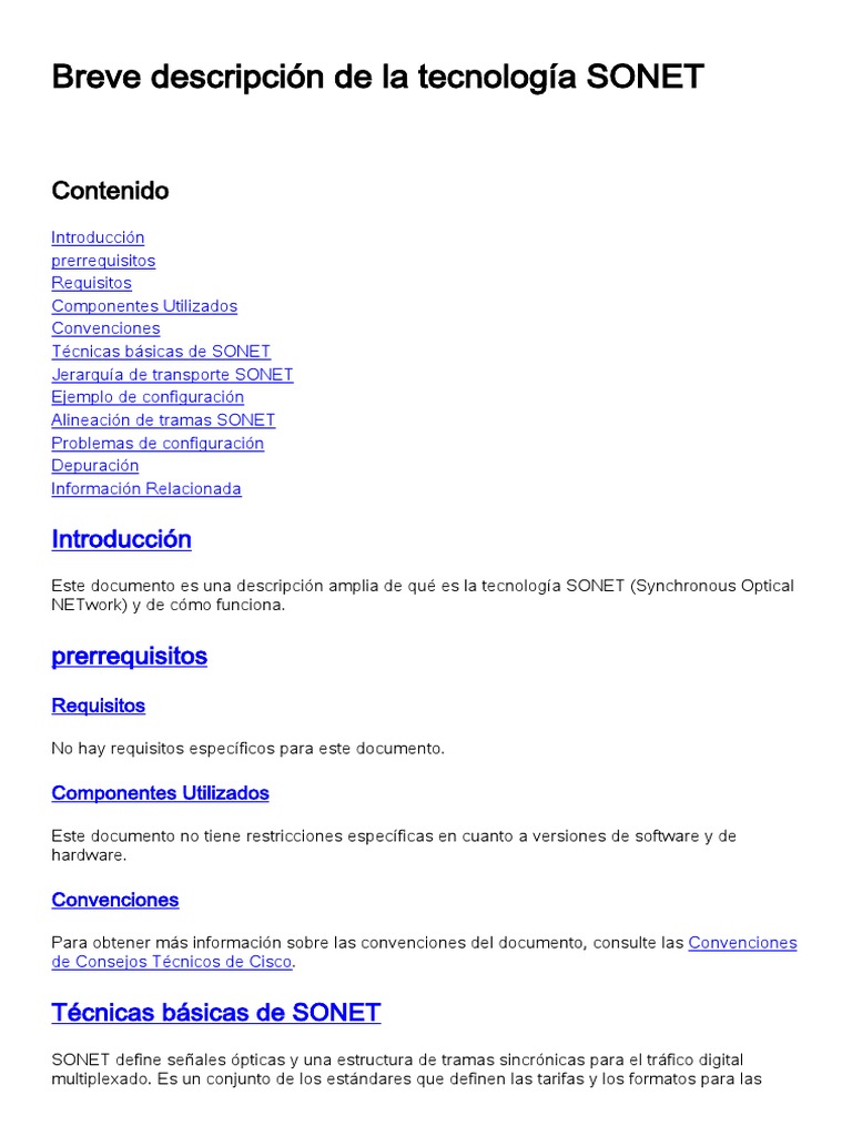 Redes SONET Y SDH | Descargar gratis PDF | Arquitectura de internet | Ingeniería en ...