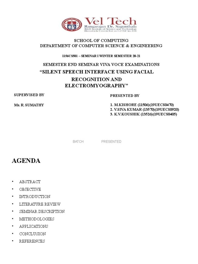 Silent Speech Interface Using Facial Recognition and Electromyography ...
