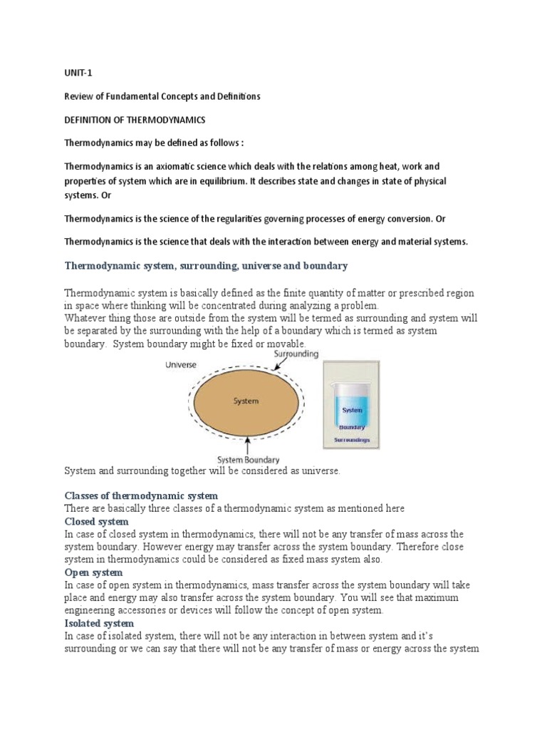 Thermo Unit 1 | PDF | Thermodynamic Equilibrium | Heat
