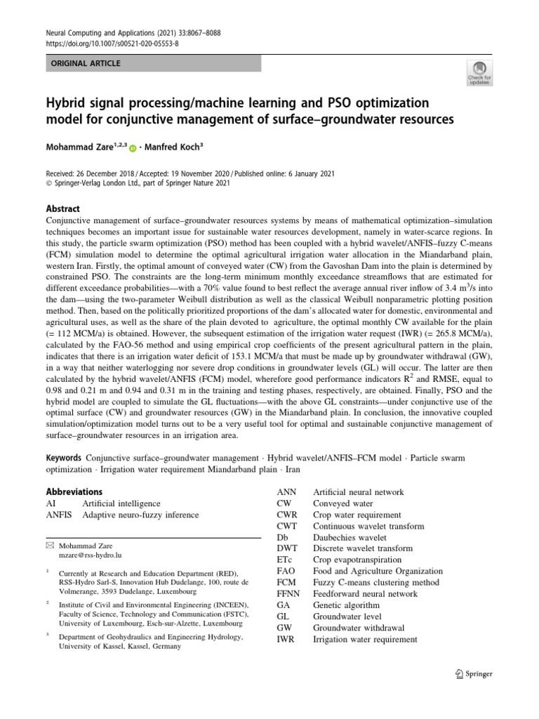 Hybrid Signal Processing Machine Learning And Pso Optimization Model