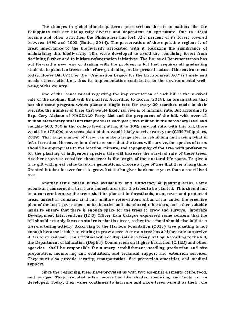 Tree Planting Bill for Graduates | PDF | Climate Change | Deforestation