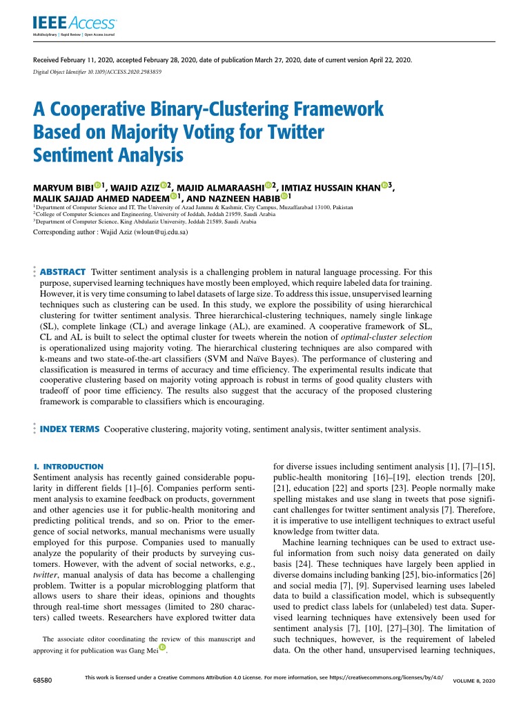 A Cooperative Binary-Clustering Framework Based On Majority Voting For Twitter Sentiment ...