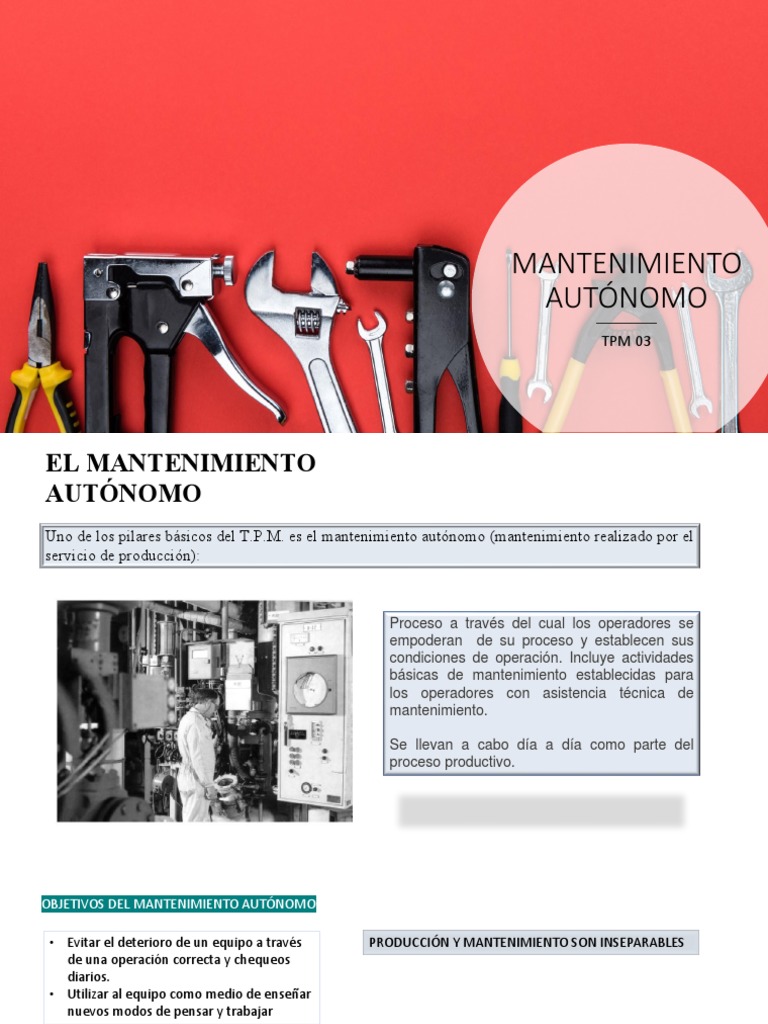 Mantenimiento Autónomo en TPM | PDF | Ingeniería de confiabilidad | Science