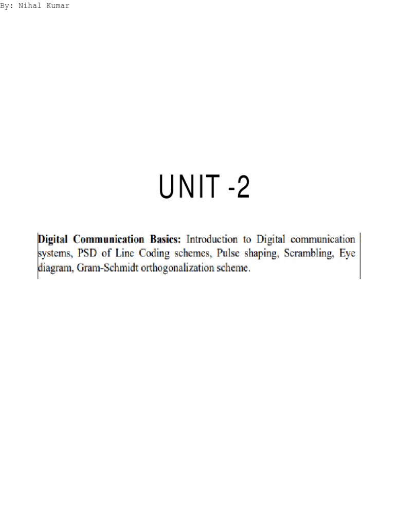Digital Communication UNIT 2 | PDF | Data Transmission ...