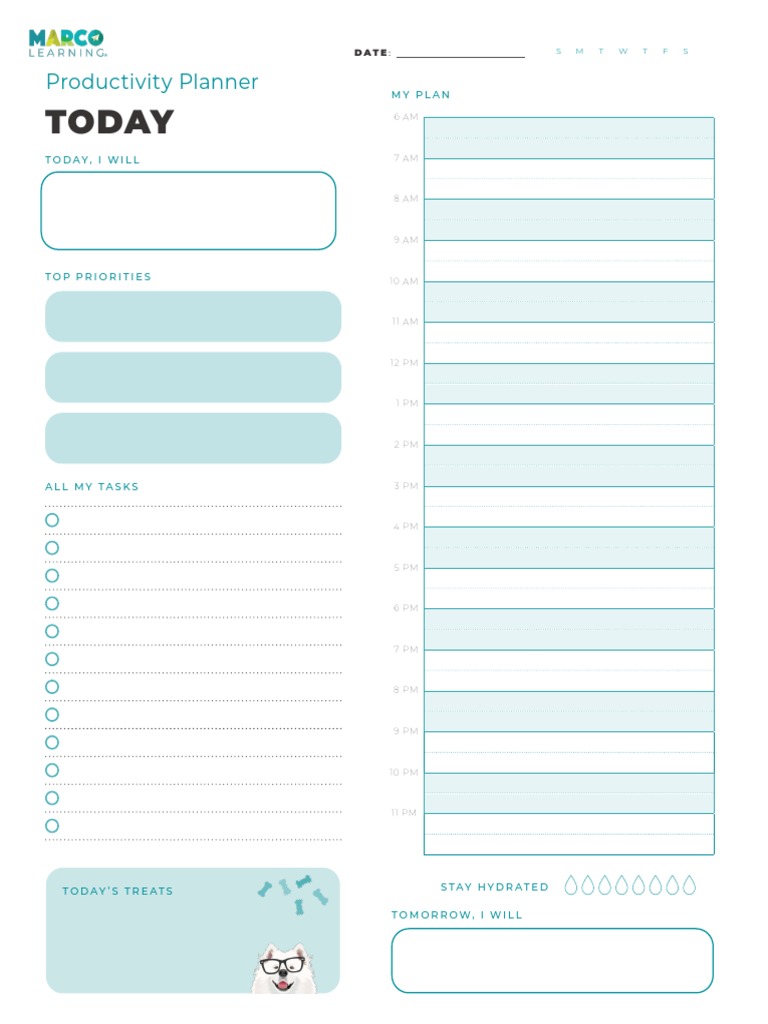 Marco Learning Productivity Planner Fillable Final | PDF