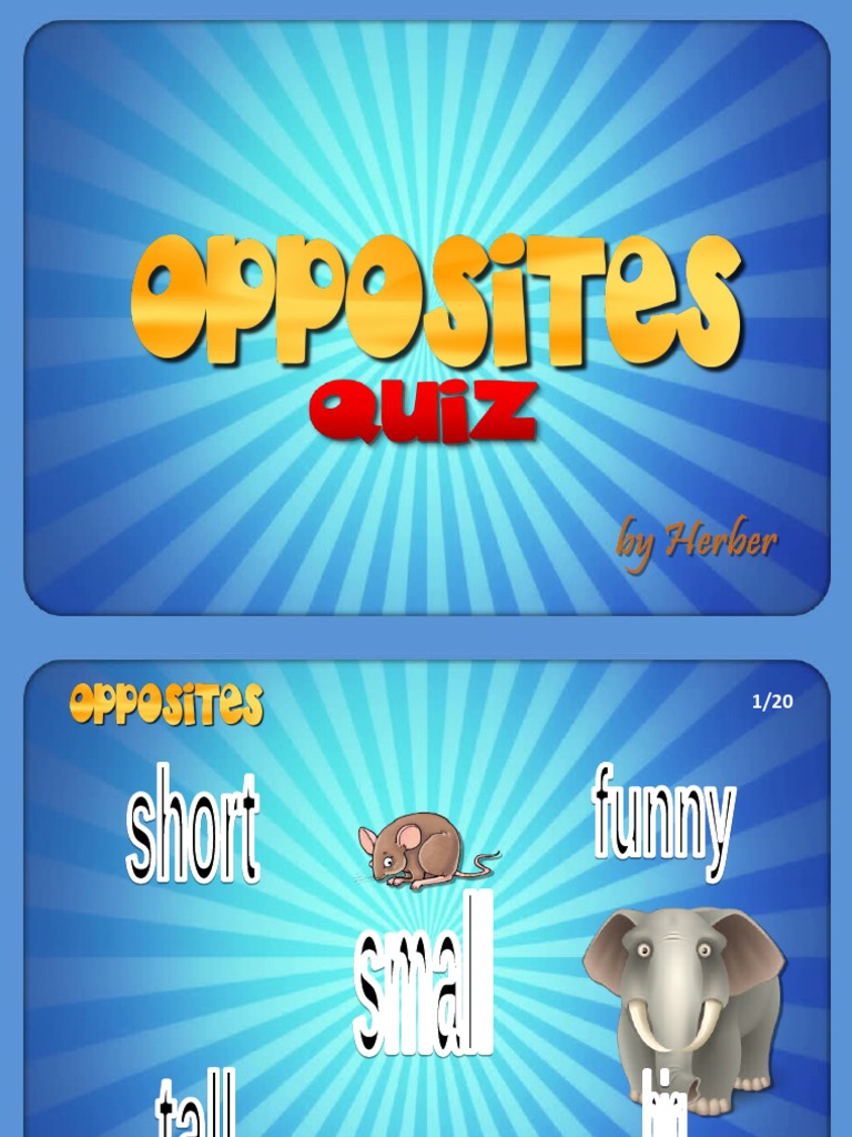 Opposites Quiz Fun Activities Games Games - 107484 | PDF