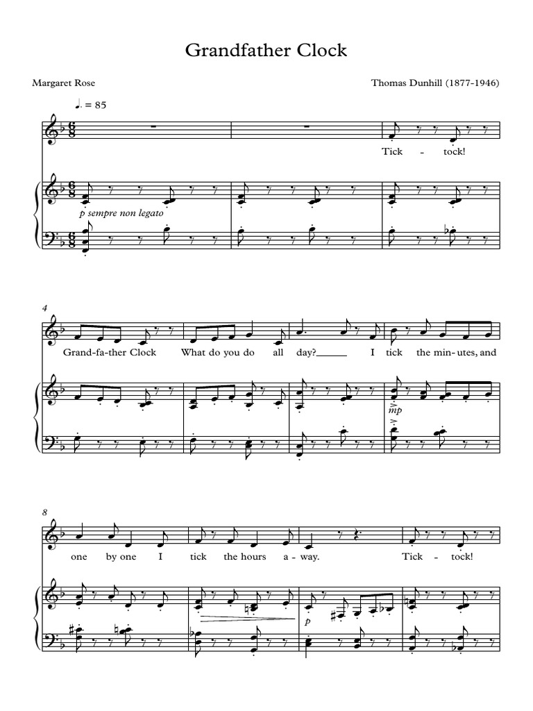 Grandfather Clock (F Major-Sheet Music) | PDF