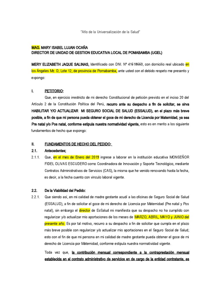 Solicito Actualizacion de Datos MERY JAQUE SALINAS | PDF | Gobierno | Justicia