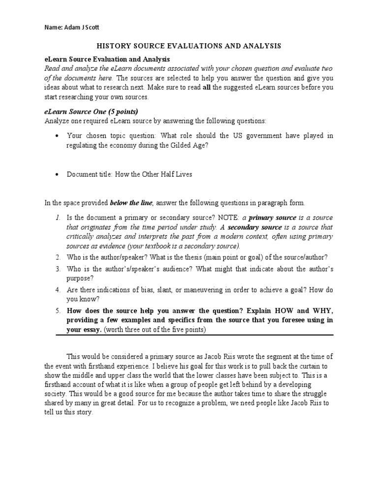 History Source Evaluation Project 1 | PDF | Primary Sources | Bias