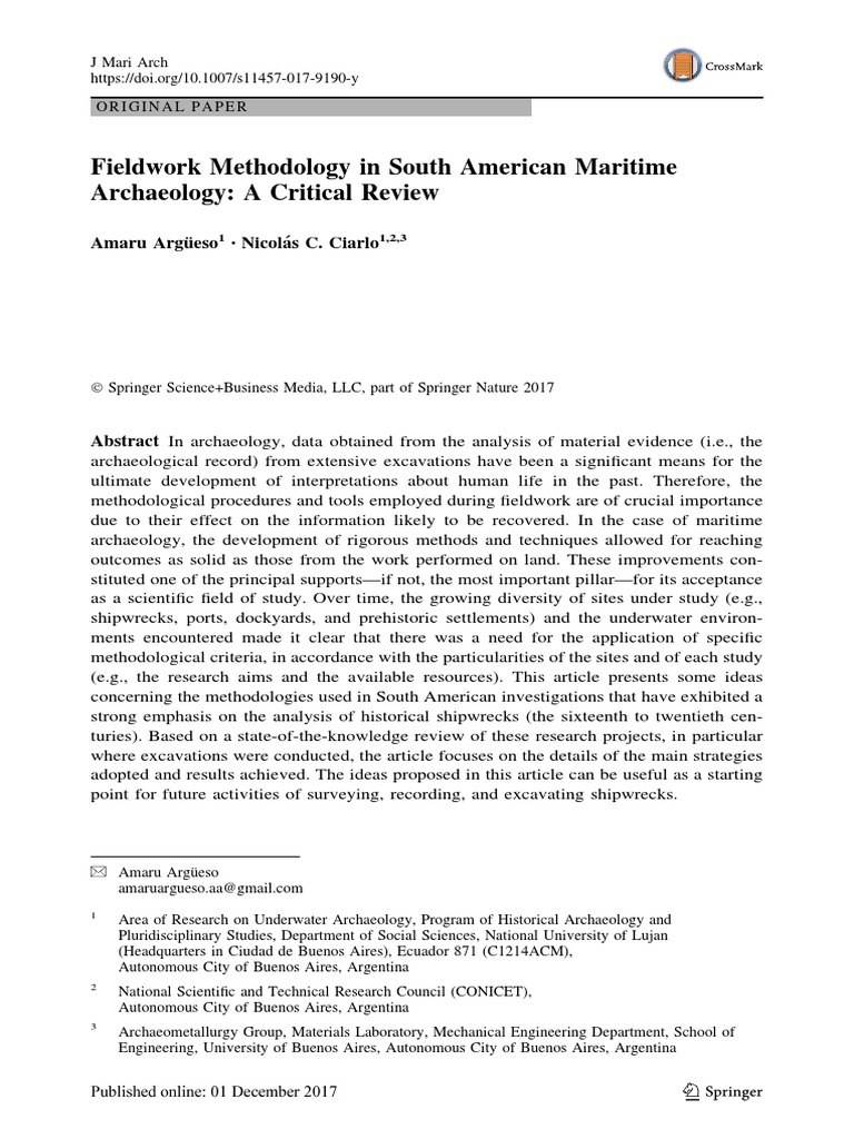Fieldwork Methodology in South American | PDF | Archaeology | Archaeology