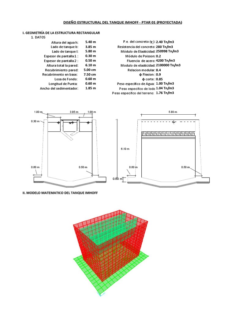 2 Diseño Estructural Del Tanque Imhoff | PDF | Deformación (Mecánica) | Mecánica