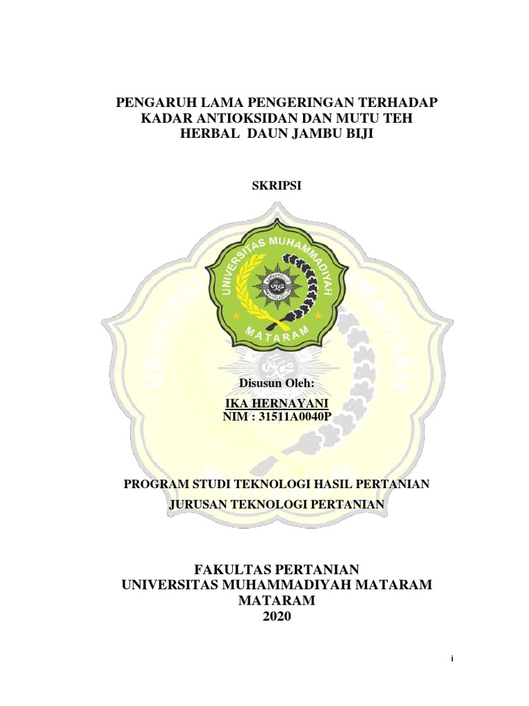 Pengaruh Pengeringan Teh Herbal Jambu | PDF