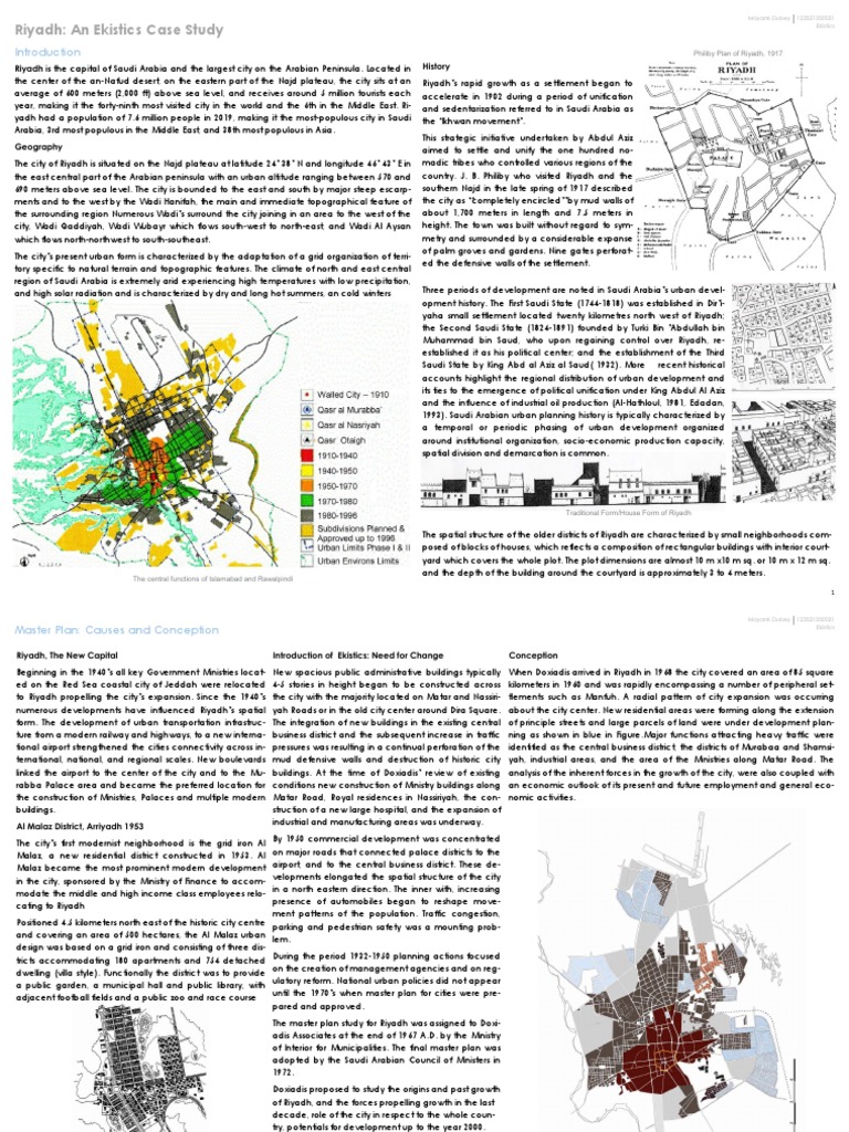 Riyadh - Ekistics Case Study | PDF | Riyadh | Saudi Arabia