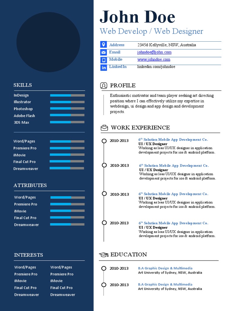 John Doe: Web Develop / Web Designer | PDF | Mobile App | Ios